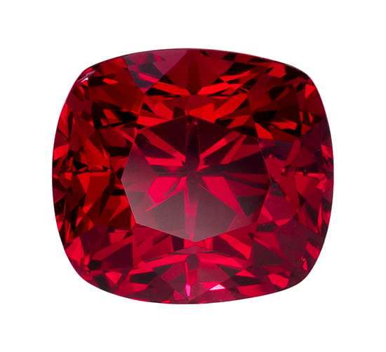 Red Spinel 3.04 carat cushion cut Gemstone